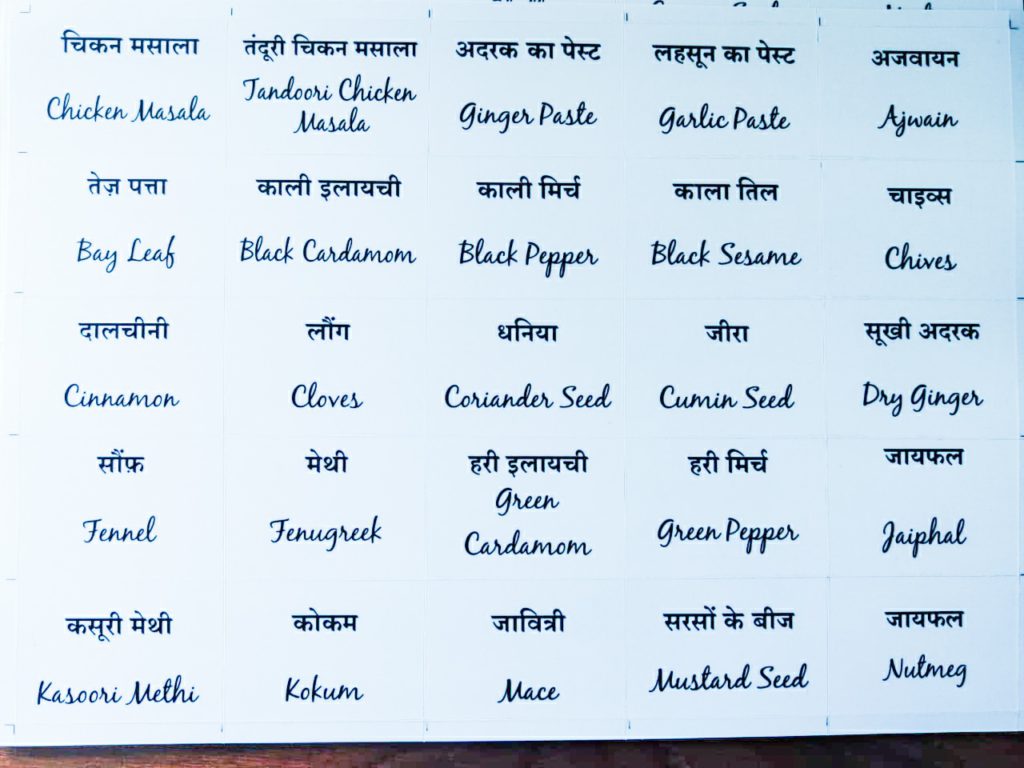 Kitchen Labels - Hindi - Organise With Ease